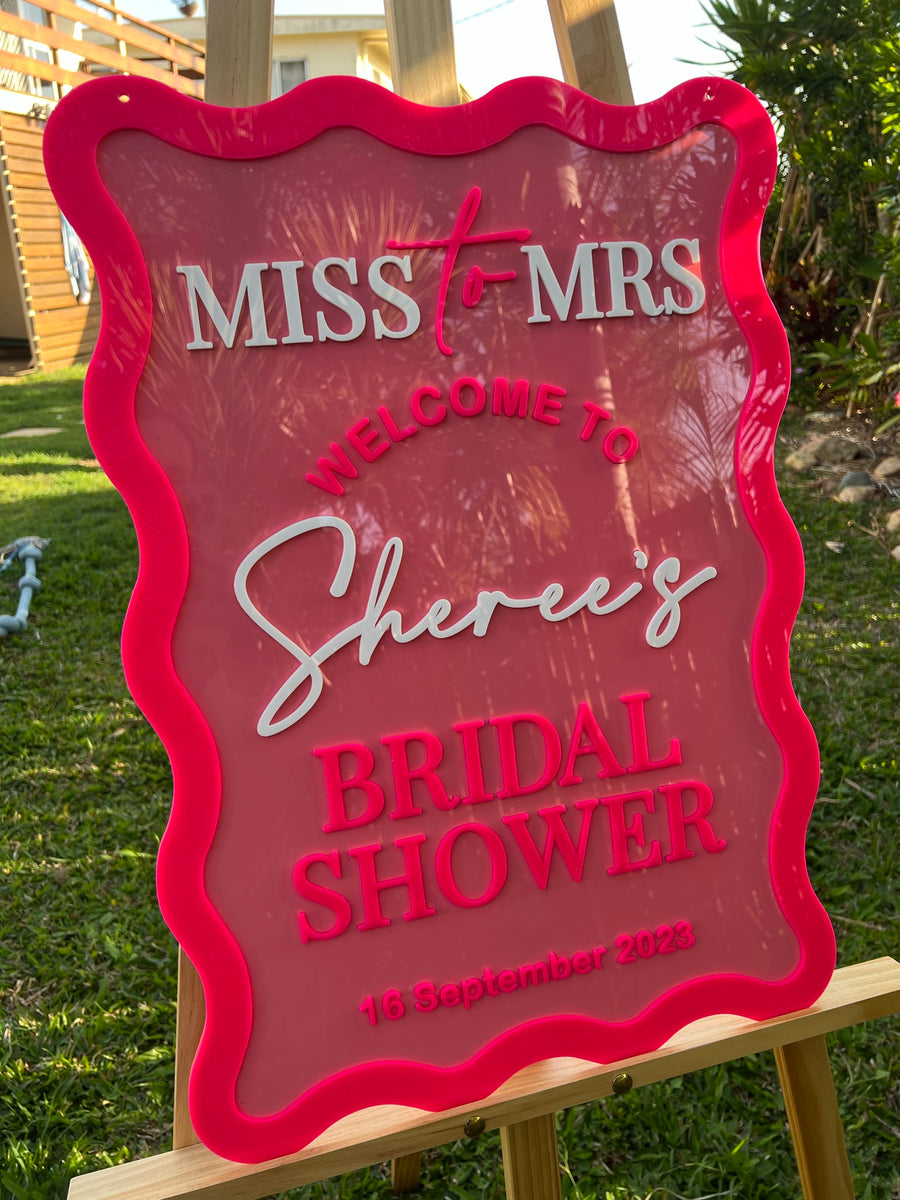 A2 Wavy Sign - Hen's Party/Bridal Shower – Shimmer by Shannyn